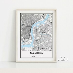 Camden New Jersey Map Camden NJ Map Camden City Map Camden | Etsy