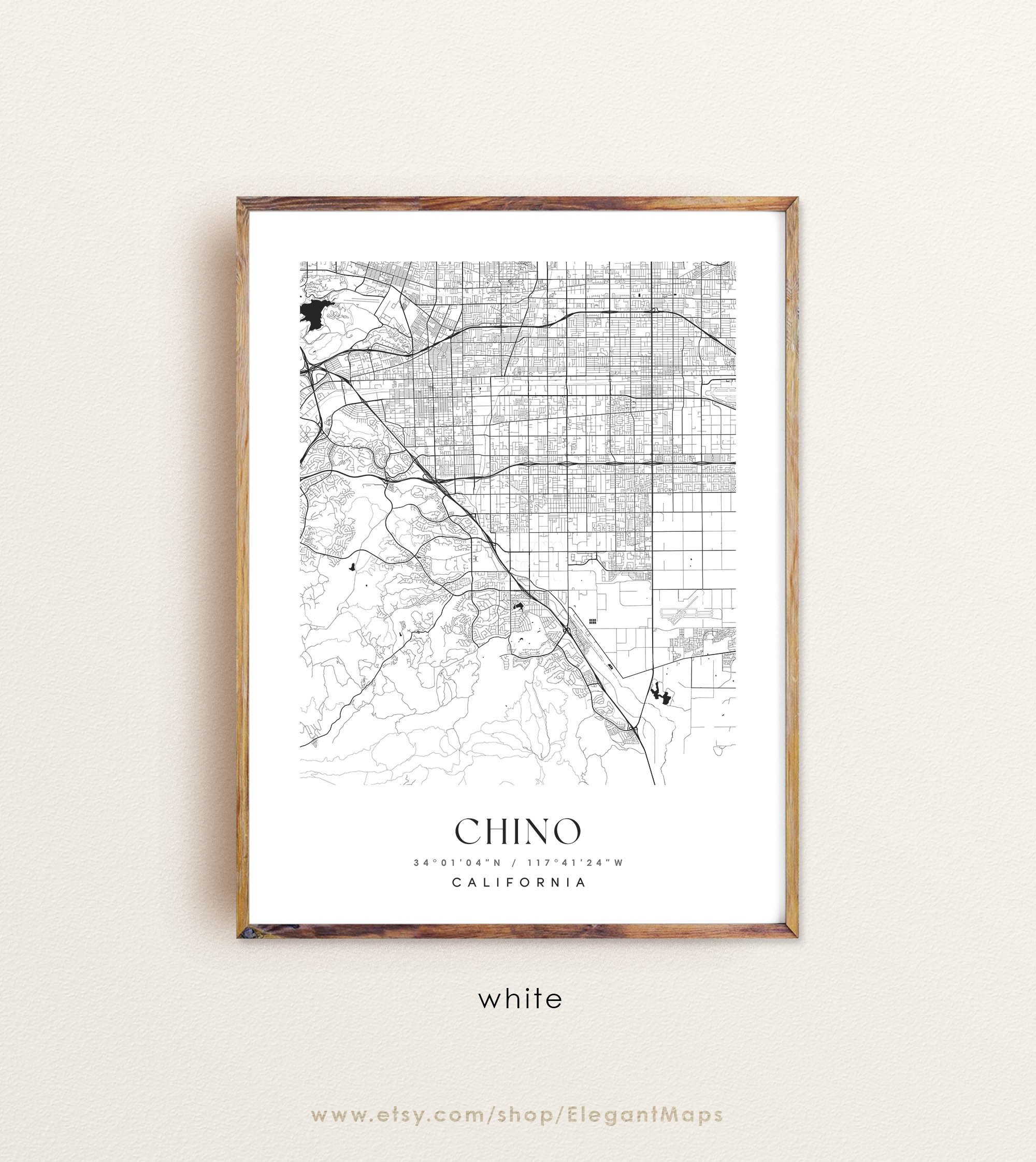Chino California Map Chino CA Map Chino City Print Chino - Etsy