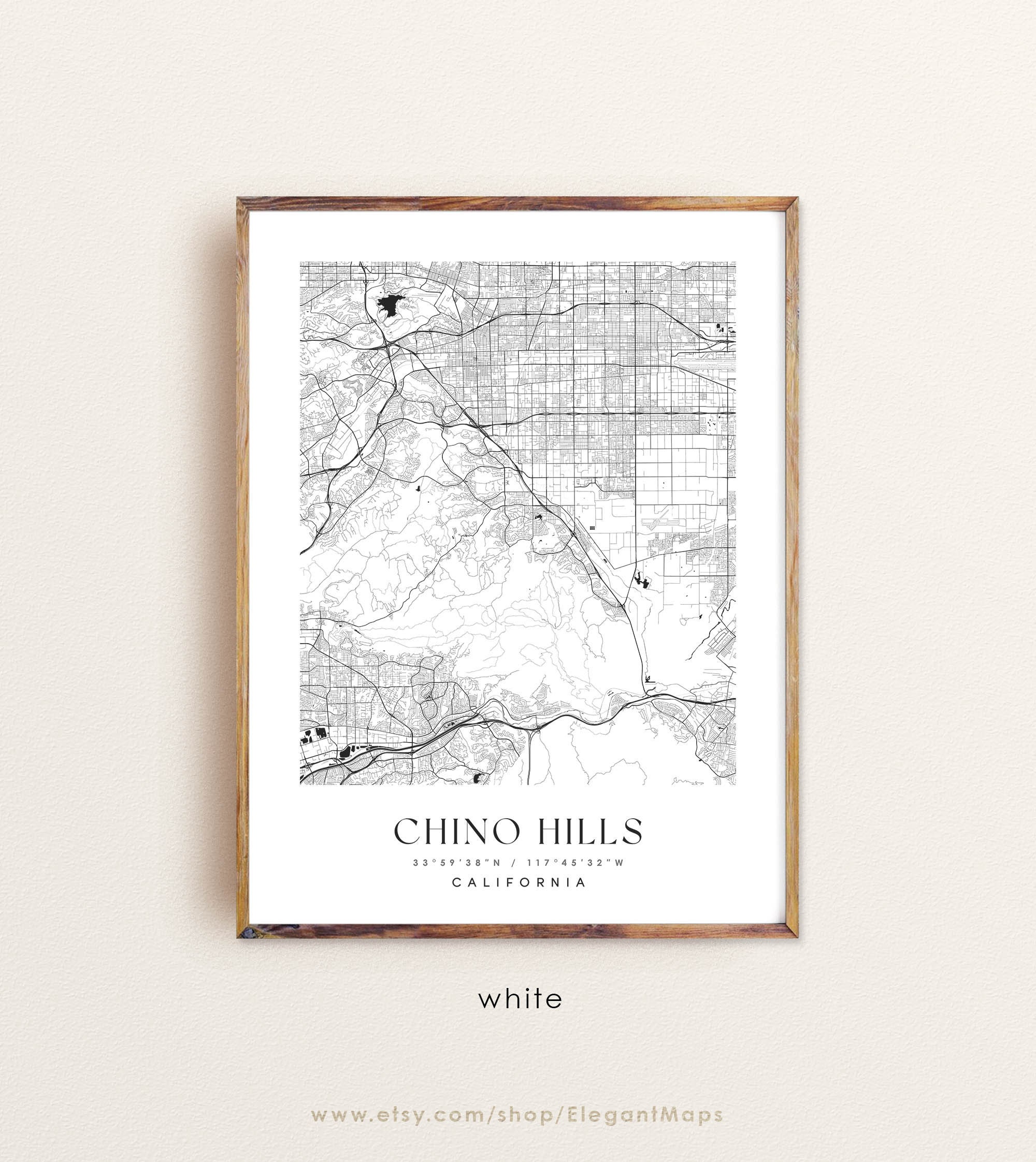 Chino Hills California Map Chino Hills CA Map Chino Hills - Etsy