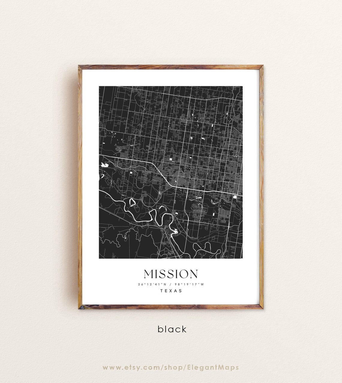 Mission Texas Map Mission TX Map Mission City Print Mission - Etsy