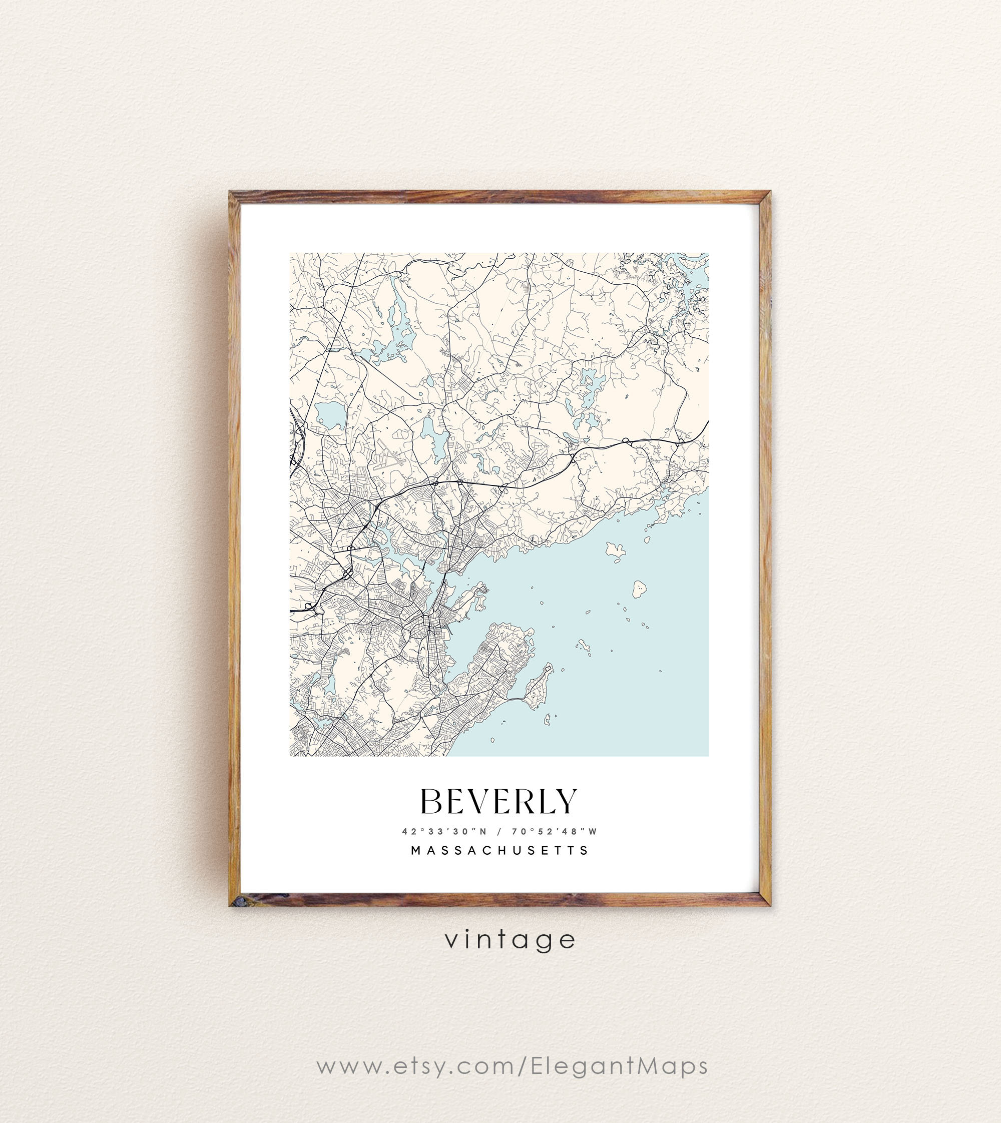 Beverly Massachusetts Map Beverly MA Map Beverly City Print - Etsy