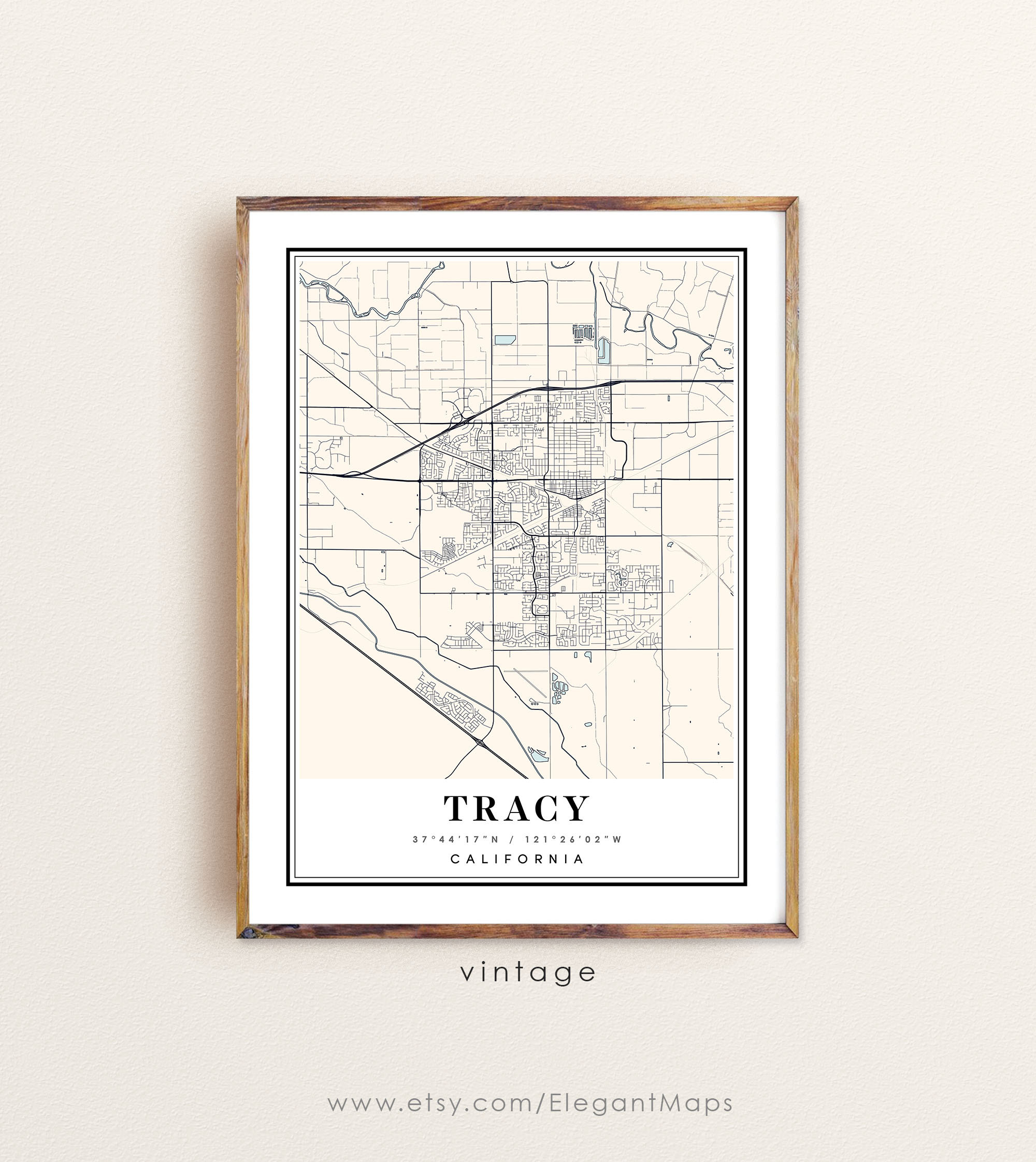 Tracy California Map Tracy CA Map Tracy City Map Tracy | Etsy