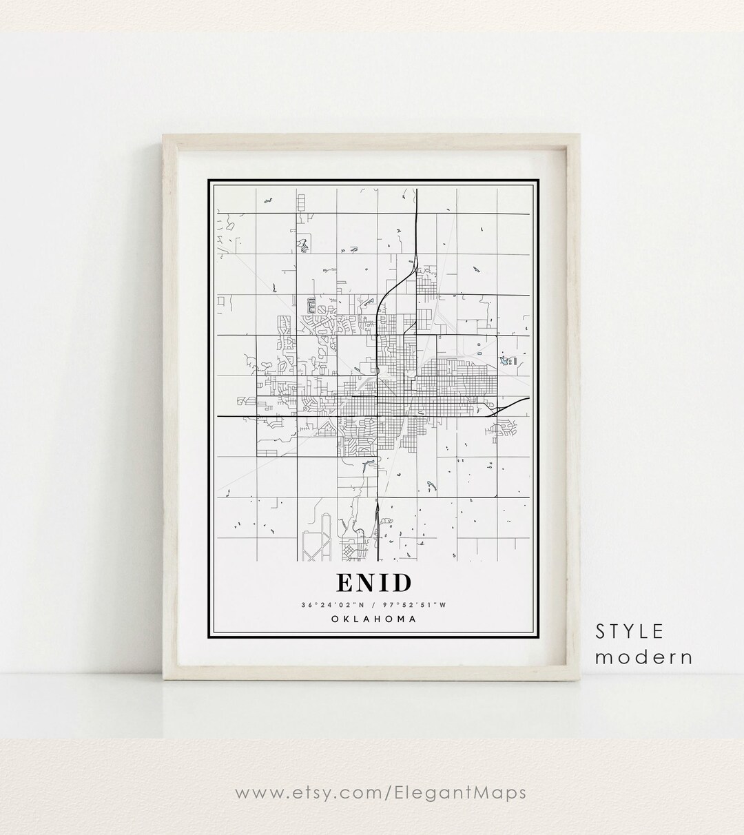 Mapa de Enid Oklahoma, Mapa de Enid OK, Mapa de la ciudad de Enid ...