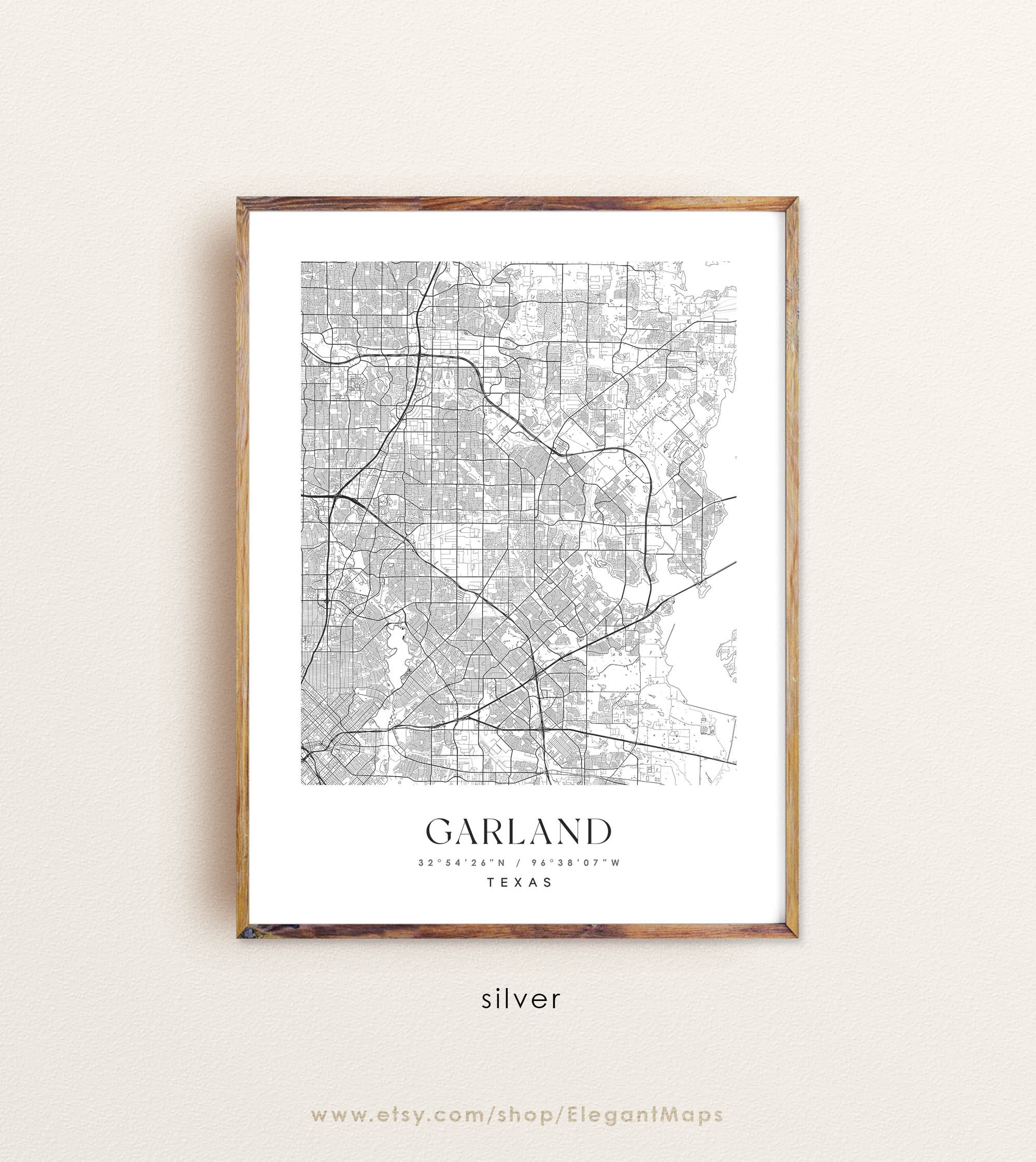 Garland Texas Map Garland TX Map Garland City Print Garland - Etsy