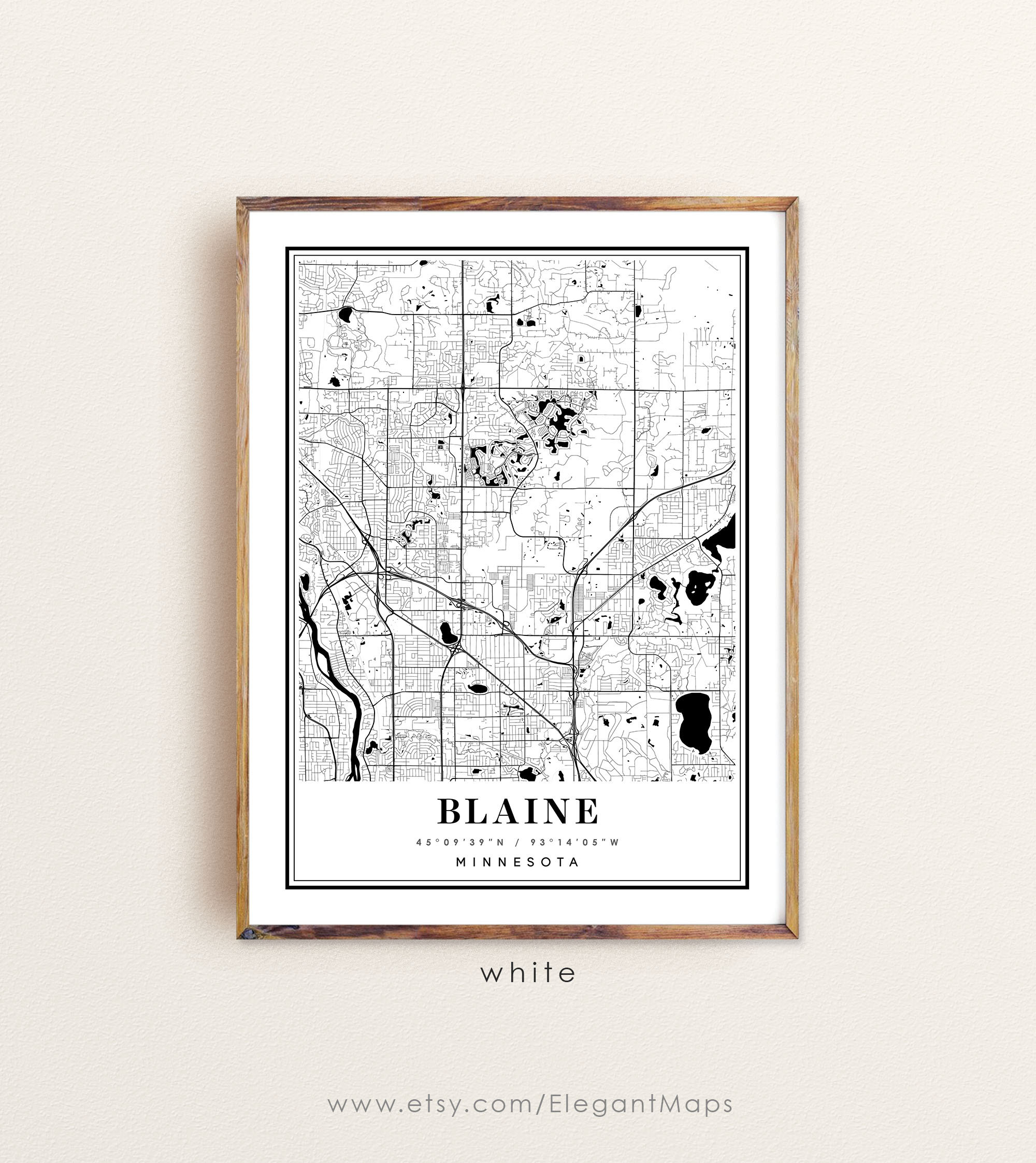 Blaine Minnesota Map Blaine MN Map Blaine City Map Blaine - Etsy