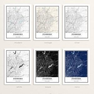 Fishers Indiana Map, Fishers IN Map, Fishers City Map, Fishers Print ...