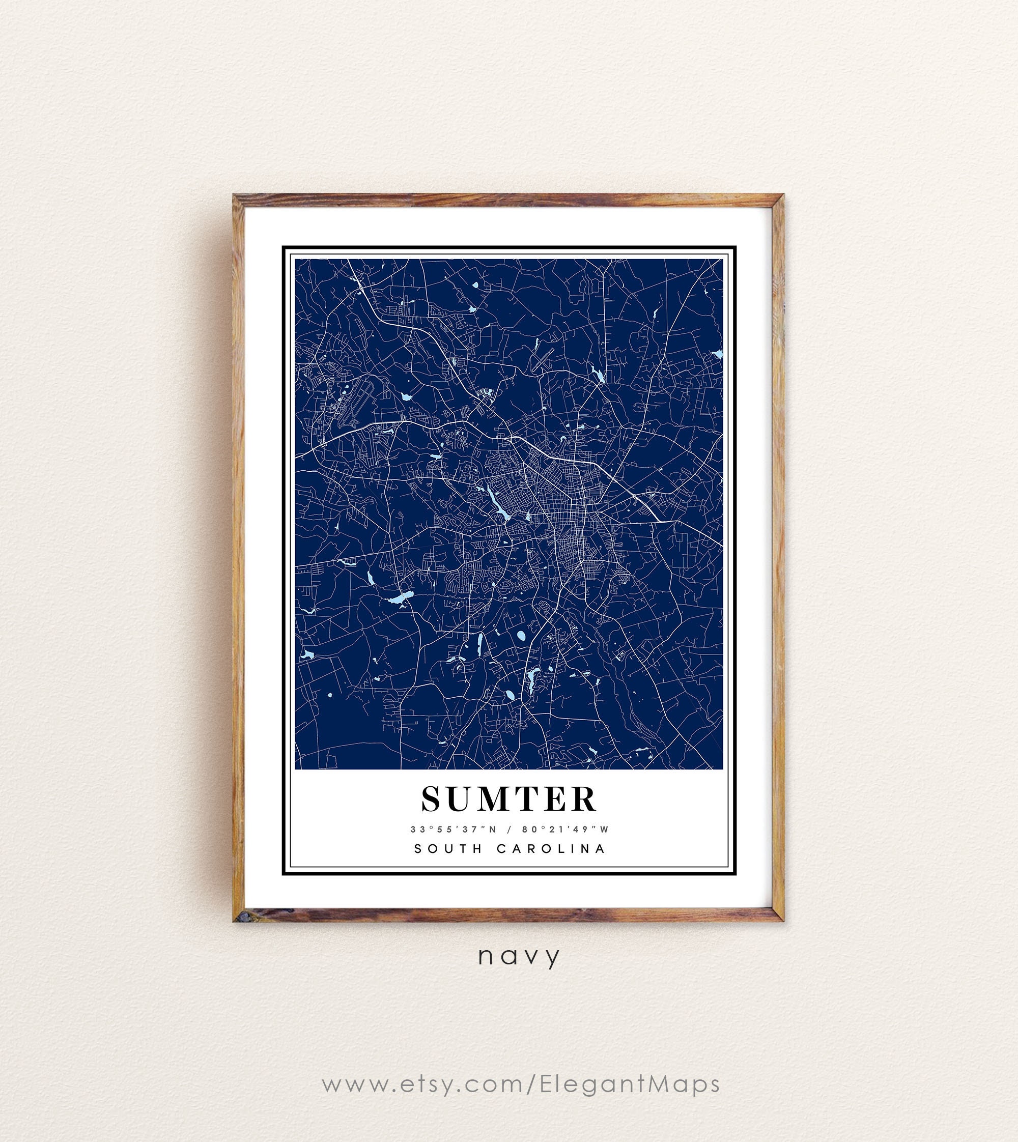 Sumter South Carolina Map Sumter SC Map Sumter City Map - Etsy