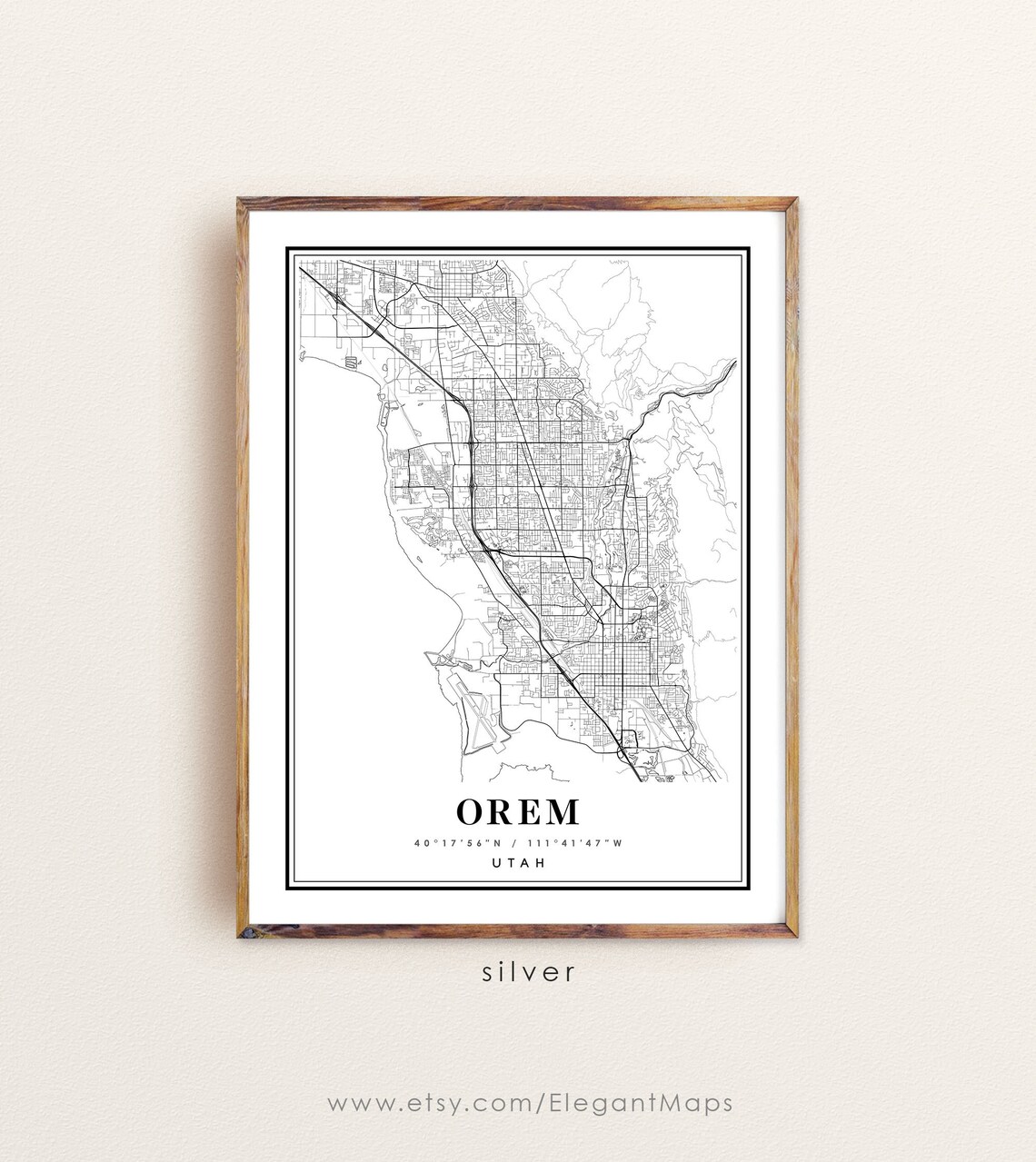 Orem Utah Map Orem UT Map Orem City Map Orem Print Orem - Etsy