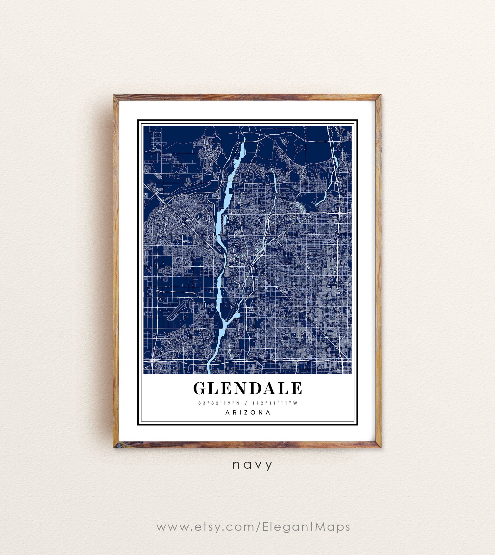 Glendale Arizona Map Glendale AZ Map Glendale City Map | Etsy