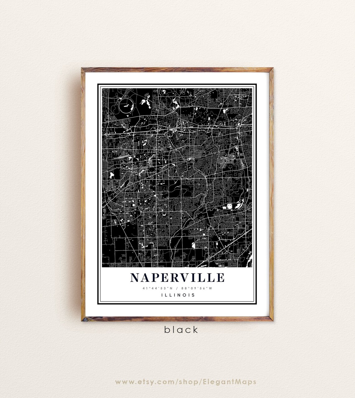 Naperville Illinois map Naperville IL map Naperville city | Etsy