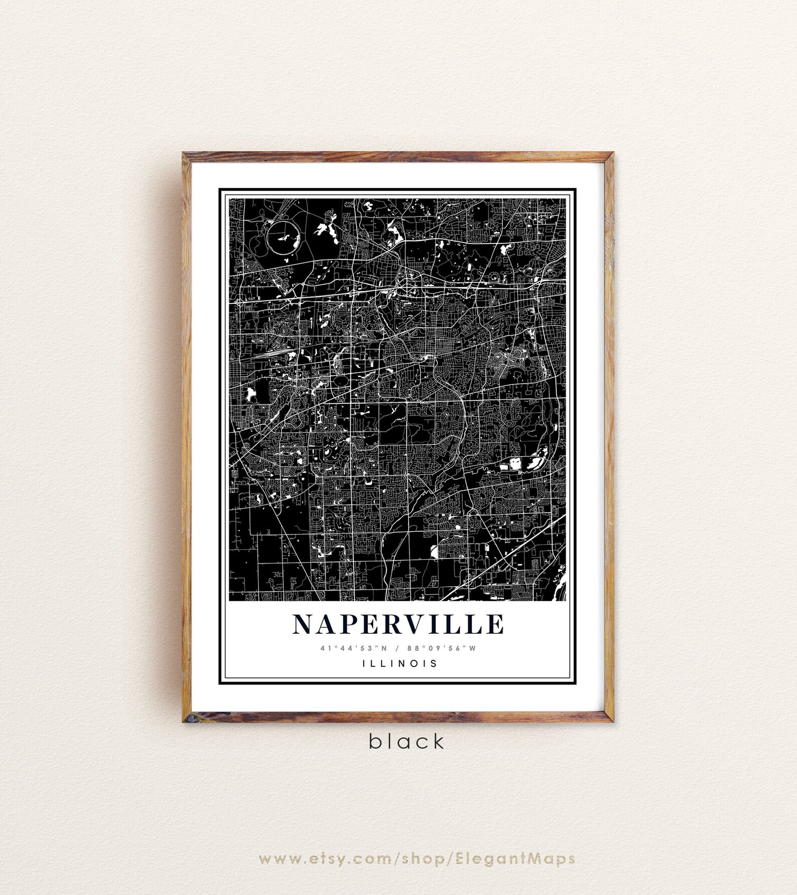 Naperville Illinois map Naperville IL map Naperville city | Etsy
