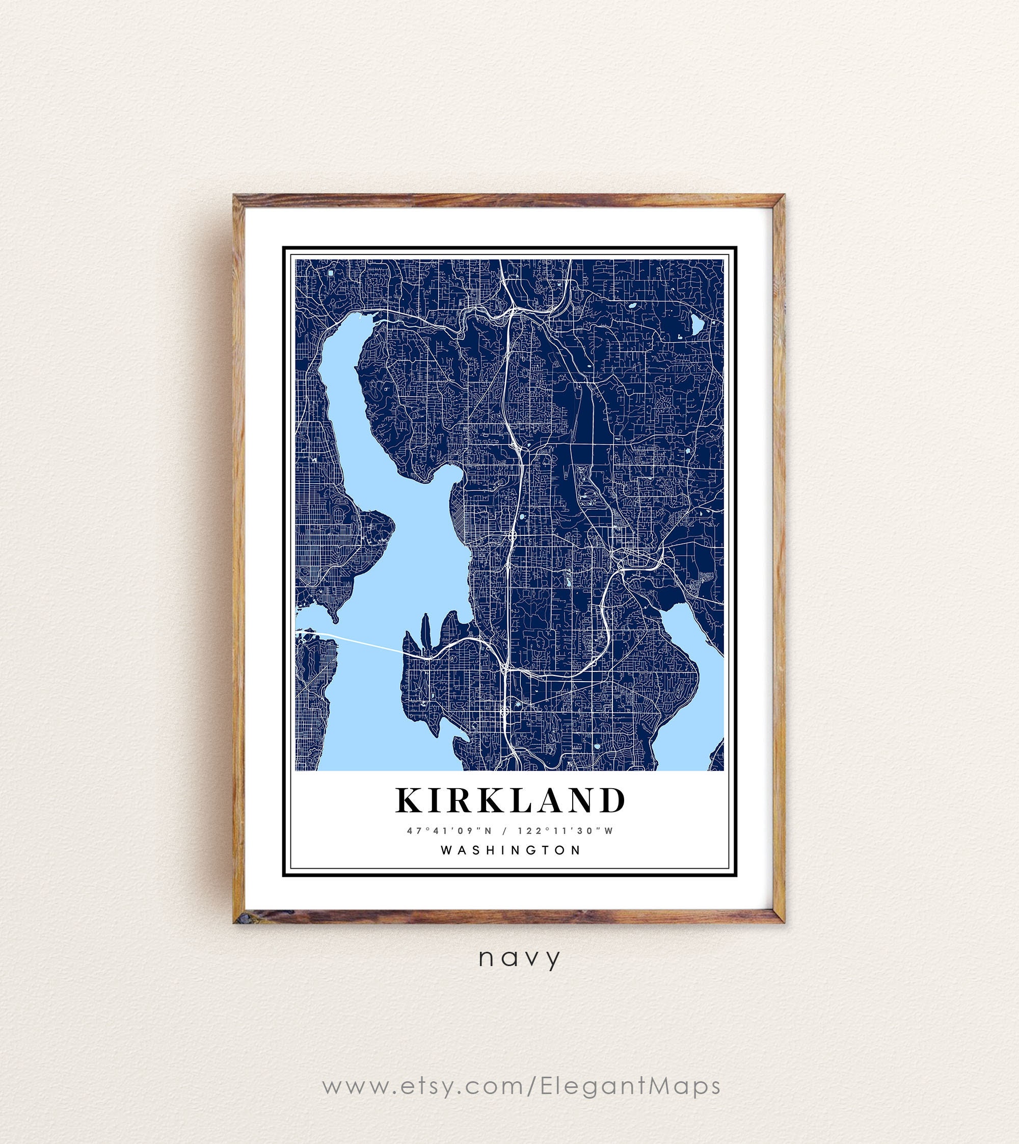 Kirkland Washington Map Kirkland WA Map Kirkland City Map | Etsy