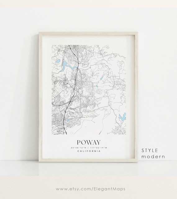 Poway California Map Poway CA Map Poway City Print Poway - Etsy