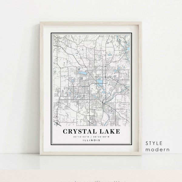 Map of Crystal Lake - Etsy