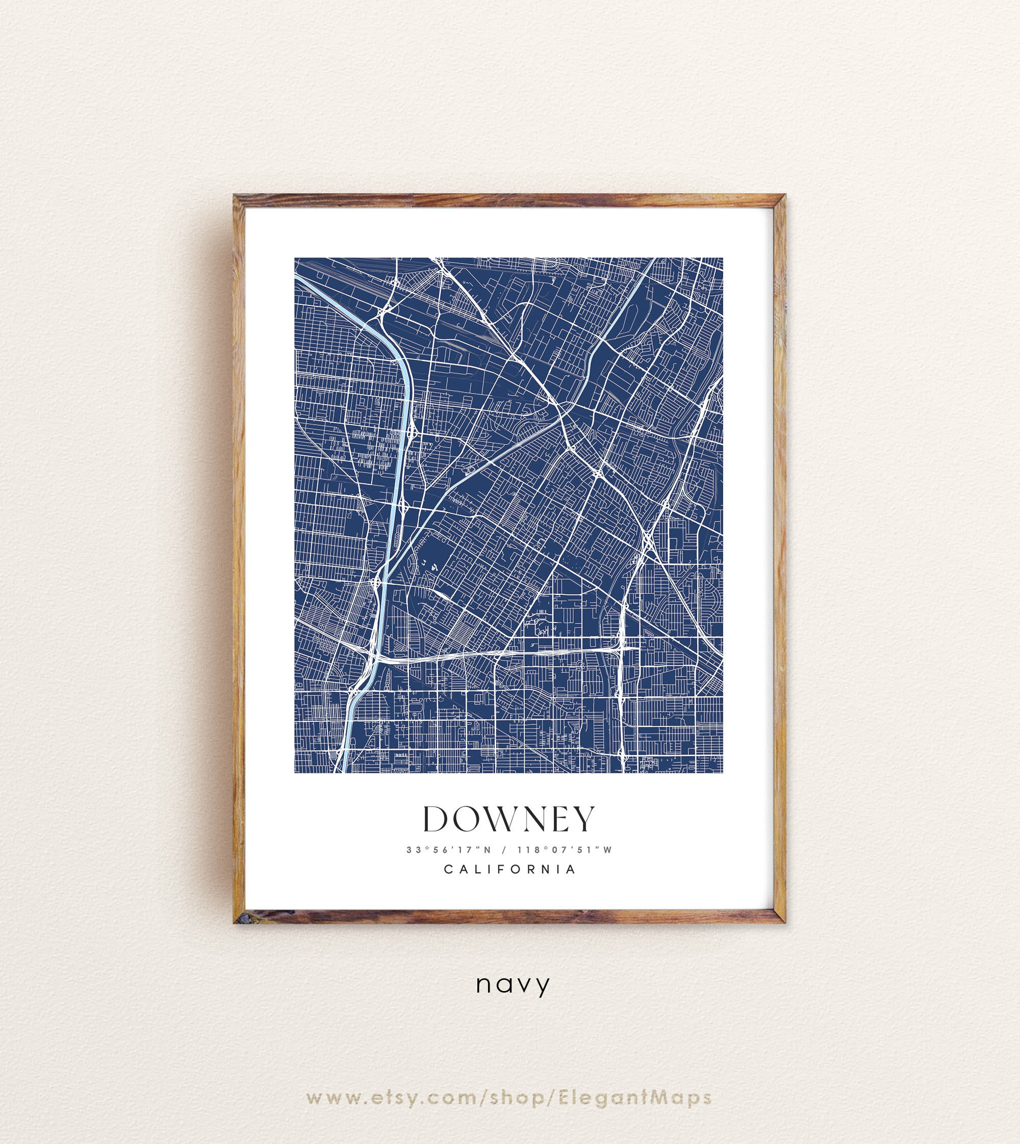 Downey California Map Downey CA Map Downey City Print - Etsy UK