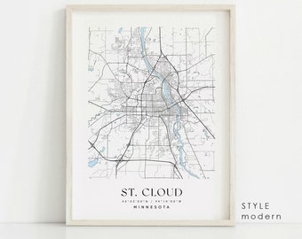 St Cloud City Map - Etsy