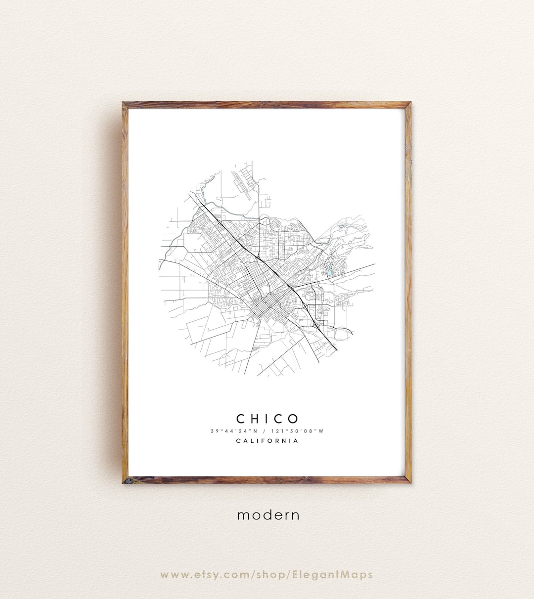 Chico California Chico CA Map Chico Print Chico Poster - Etsy UK