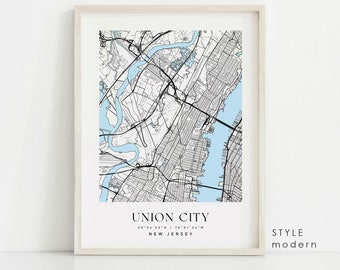 Union Nj Map - Etsy