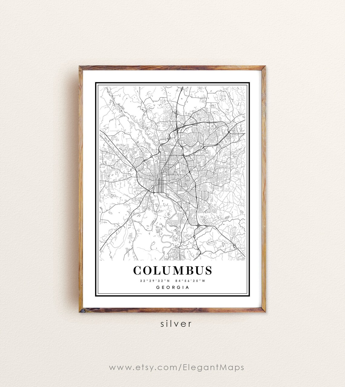 Columbus Georgia Map Columbus GA Map Columbus City Map | Etsy