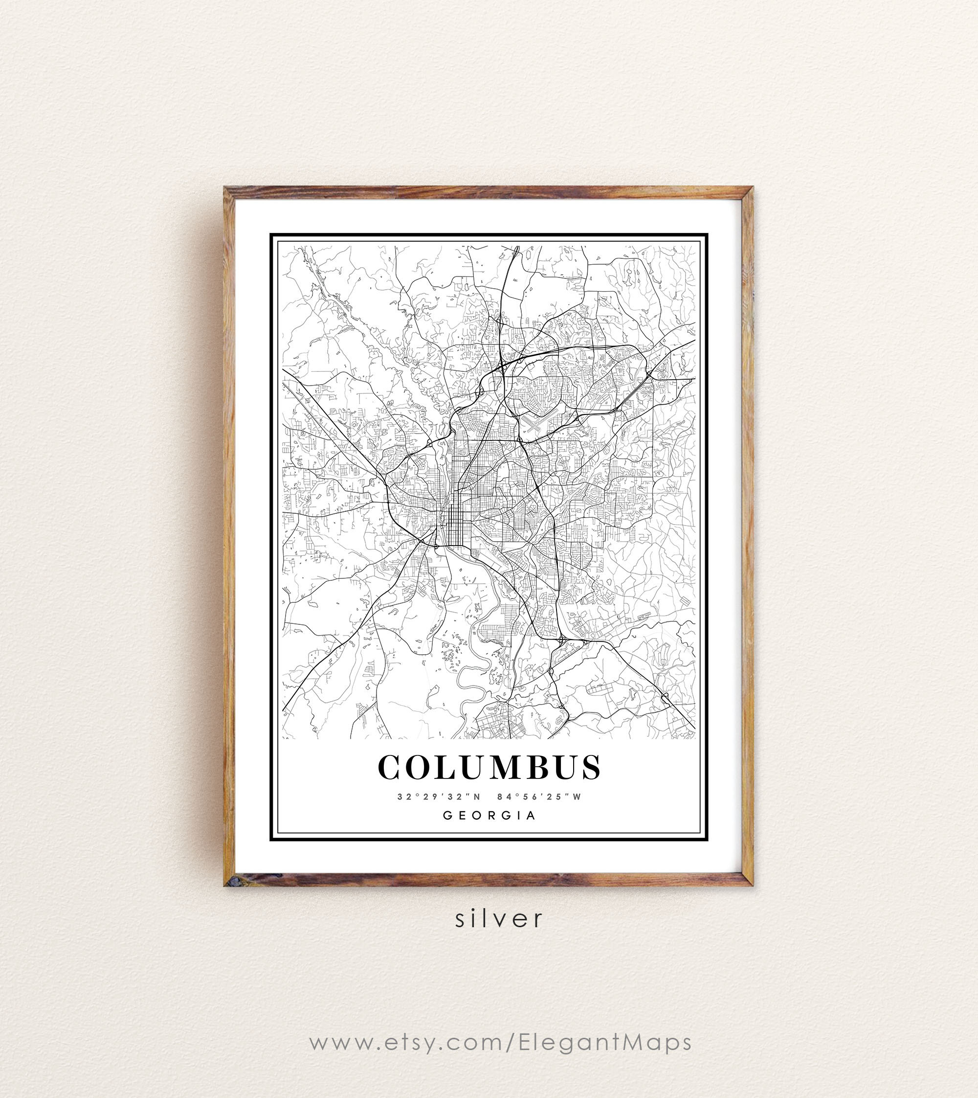 Columbus Georgia Map Columbus GA Map Columbus City Map | Etsy