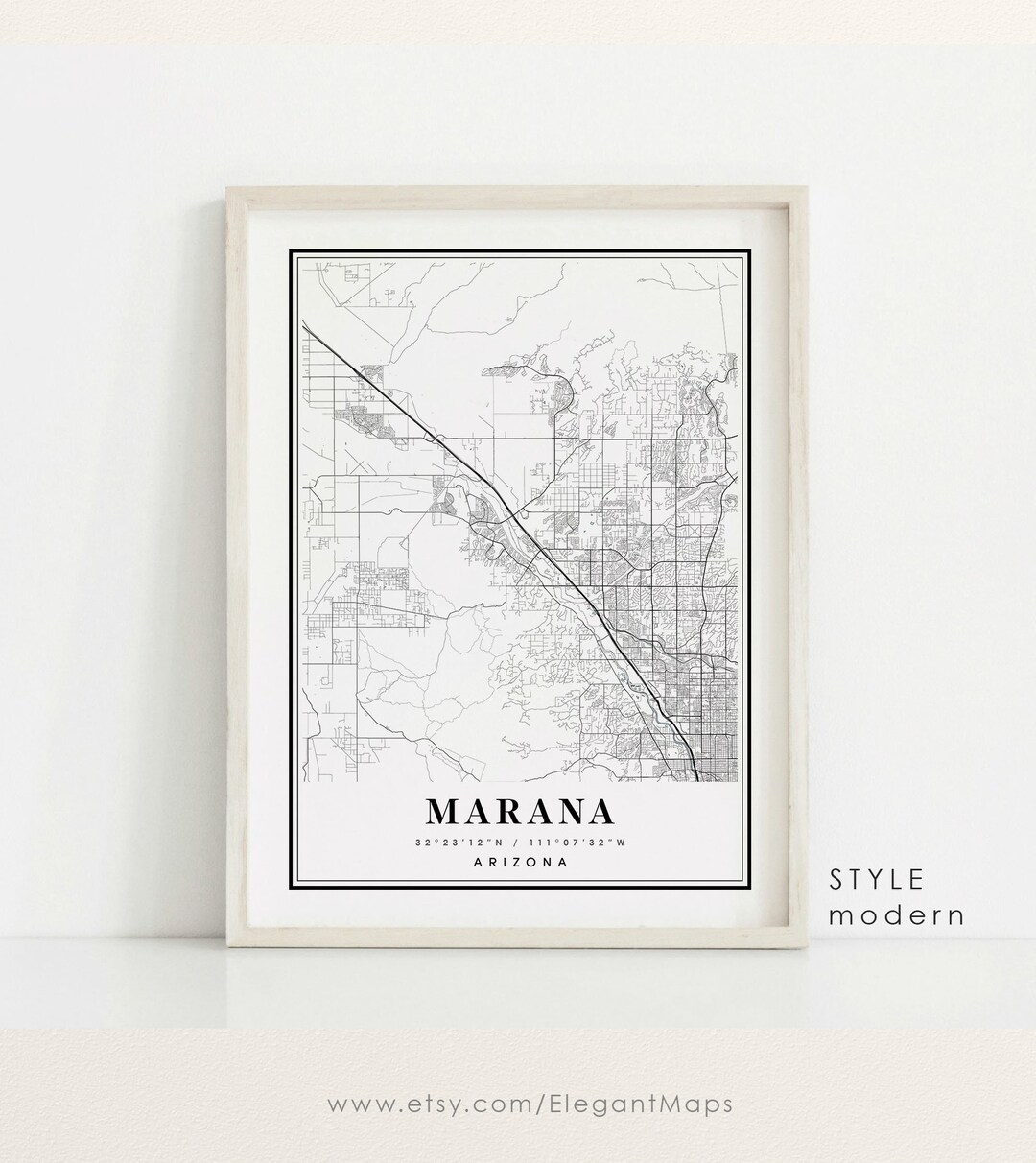 Marana Arizona Map Marana AZ Map Marana City Map Marana - Etsy