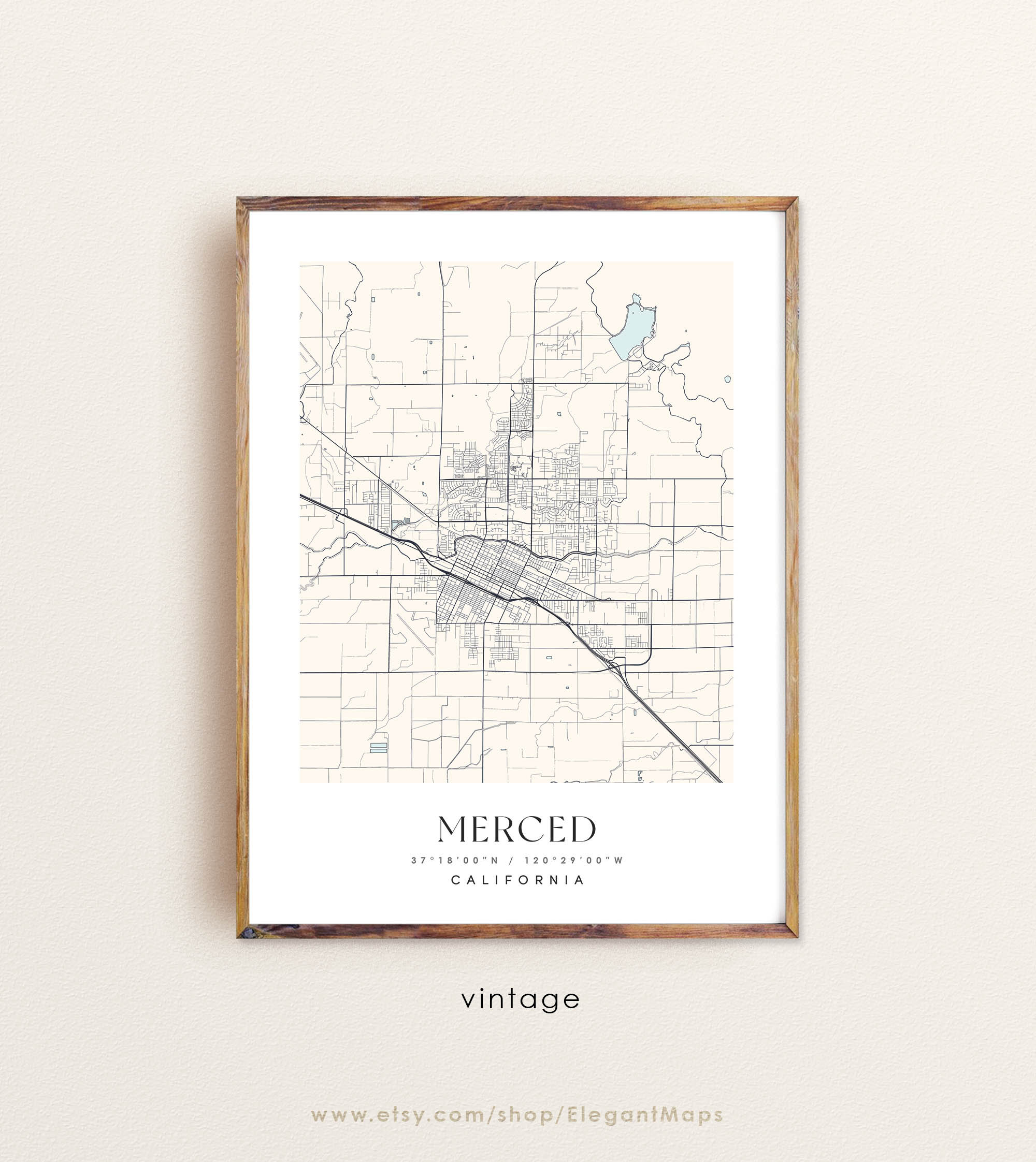 Mapa de Merced California Mapa de Merced CA Impresión de la - Etsy México