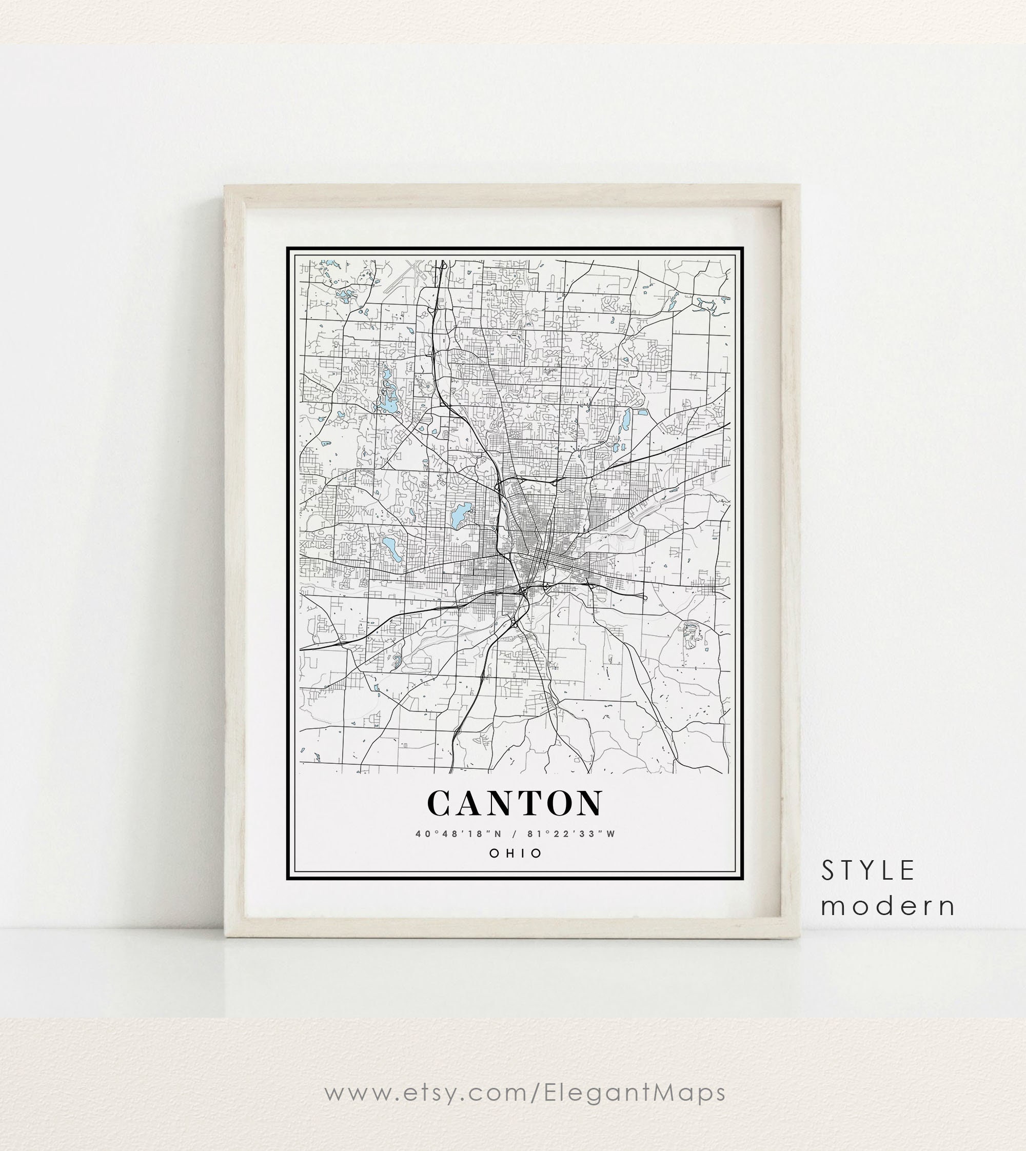 Canton Ohio Map Canton OH Map Canton City Map Canton Print - Etsy