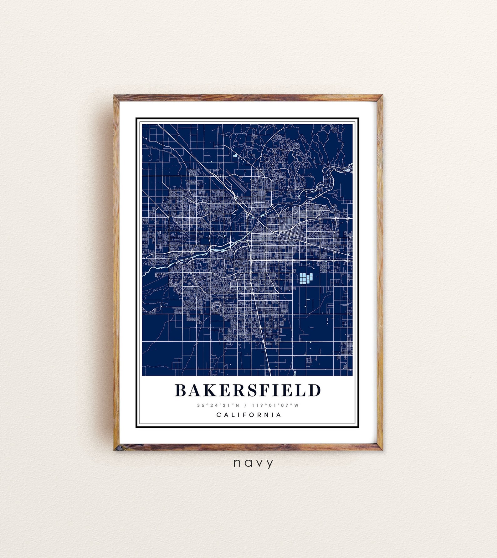 Bakersfield California map Bakersfield CA map Bakersfield | Etsy