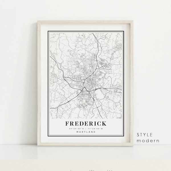 Frederick Md Map - Etsy