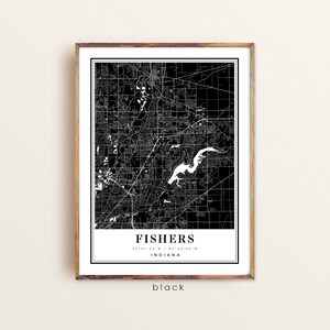 Fishers Indiana map Fishers IN map Fishers city map Fishers | Etsy