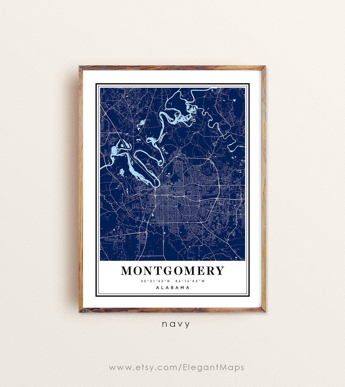 Montgomery Alabama Map Montgomery AL Map Montgomery City - Etsy