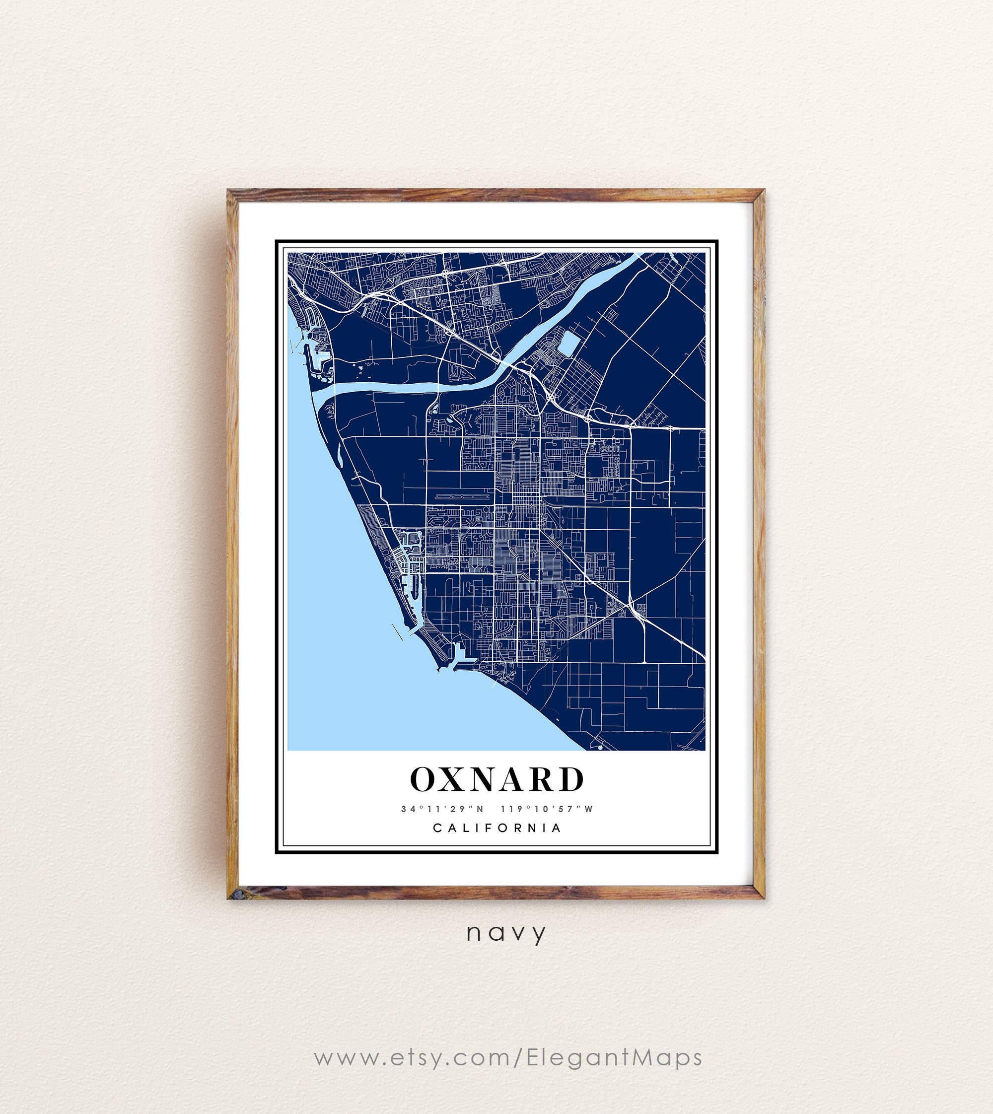 Oxnard California Map Oxnard CA Map Oxnard City Map Oxnard | Etsy