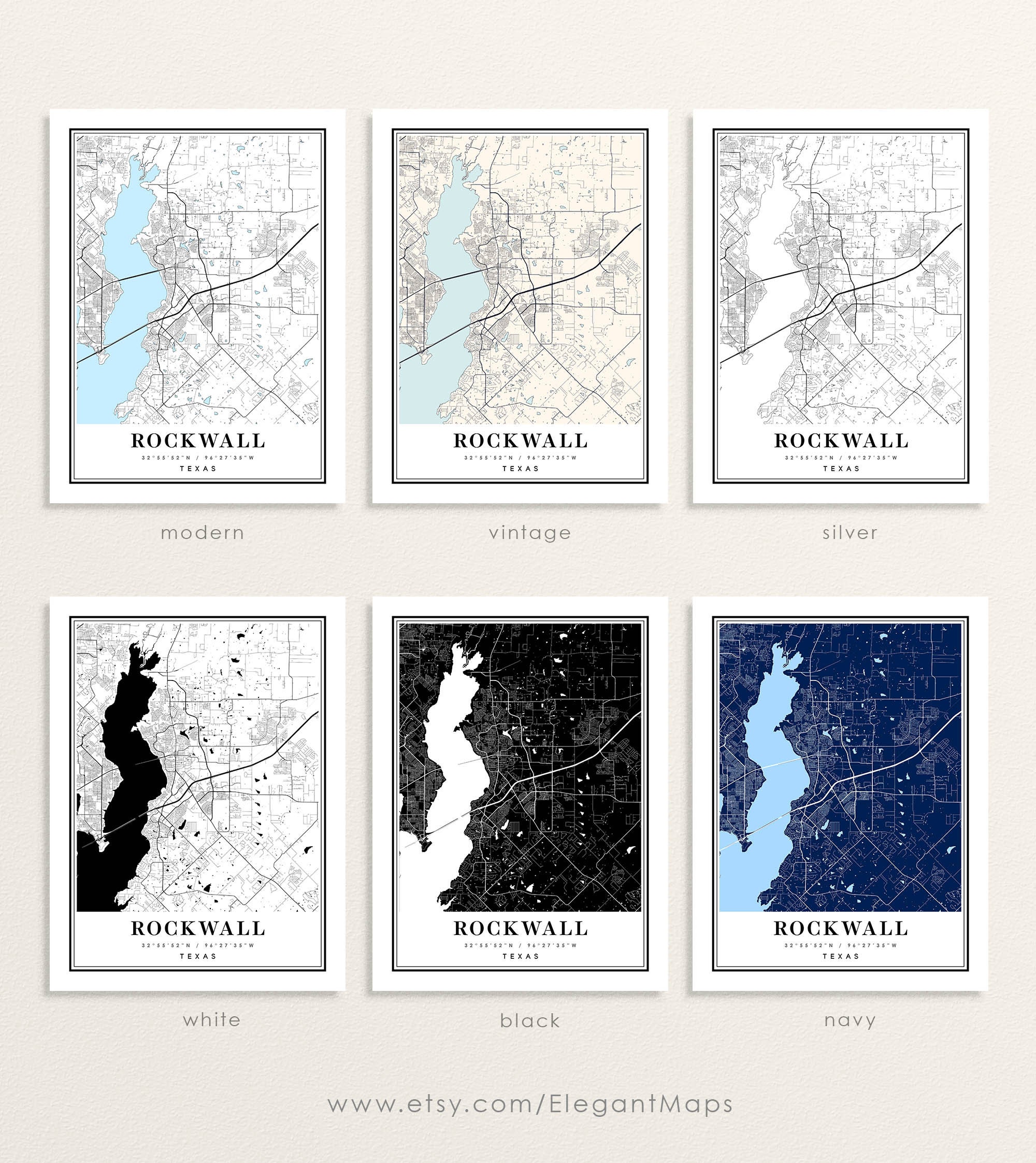 Rockwall Texas Map Rockwall TX Map Rockwall City Map - Etsy