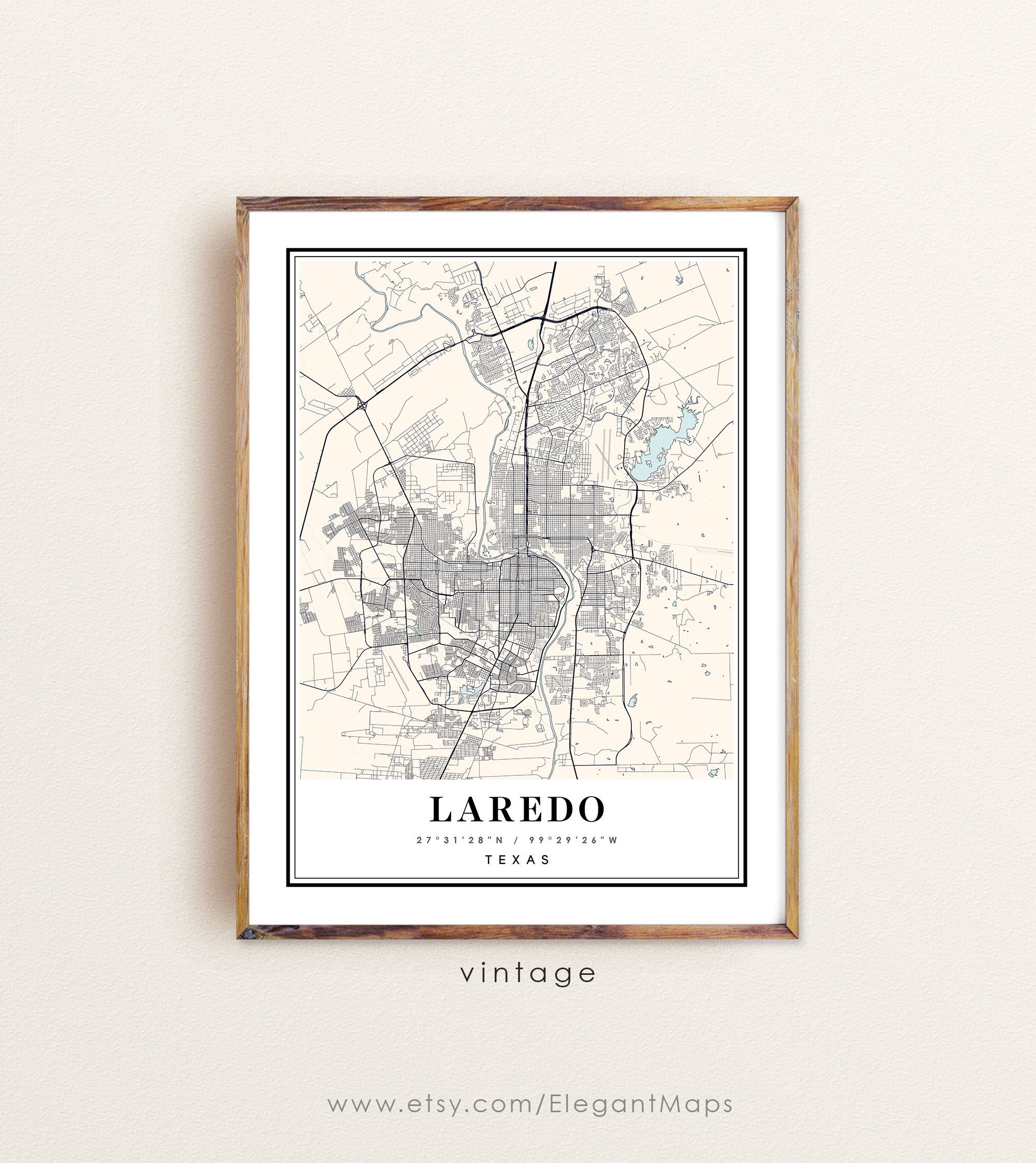 Mapa de Laredo Texas Mapa de Laredo TX Mapa de la ciudad de - Etsy México