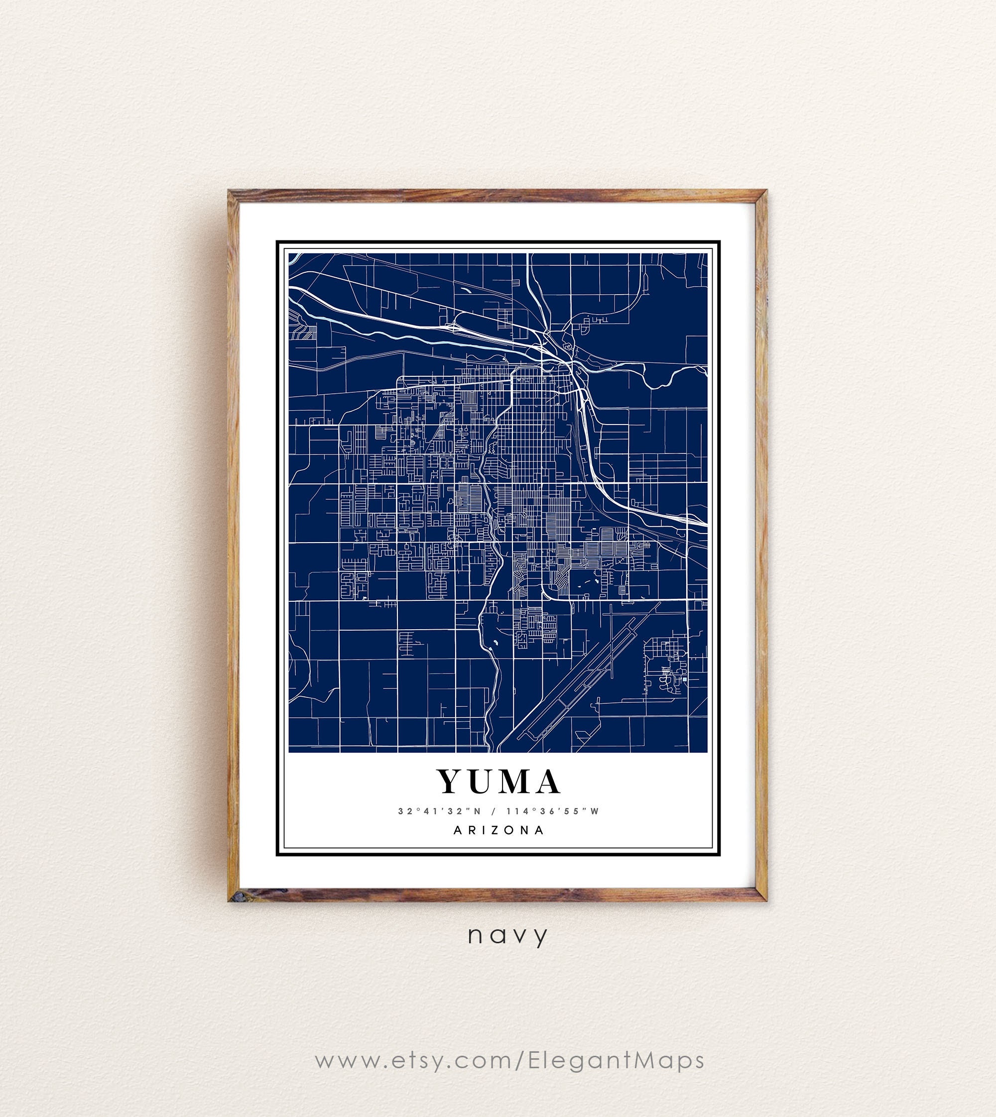 Yuma Arizona Map Yuma AZ Map Yuma City Map Yuma Print Yuma | Etsy