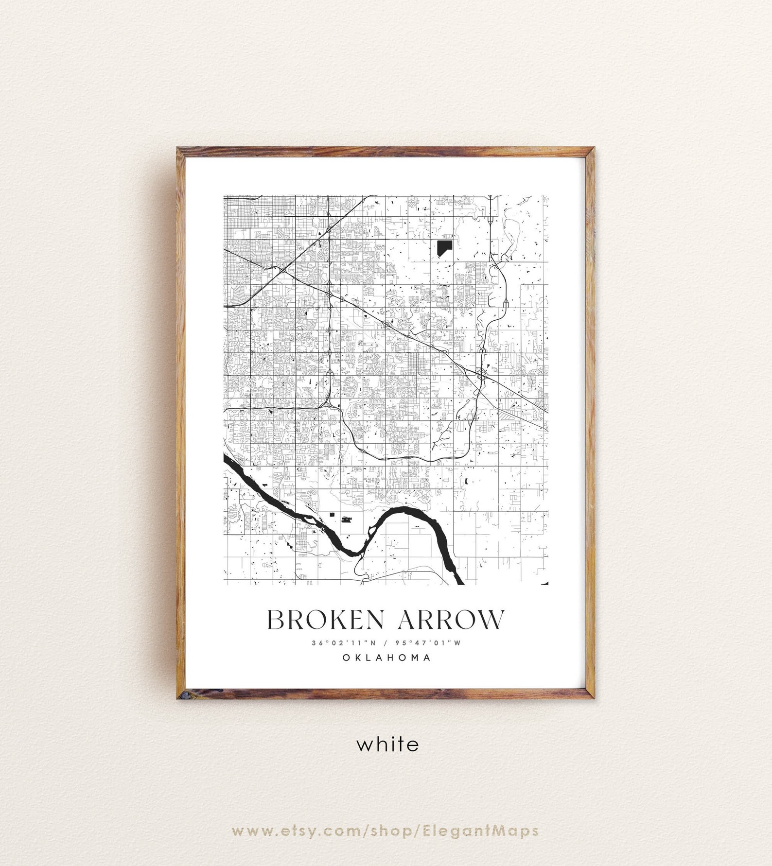 Broken Arrow Oklahoma Map Broken Arrow OK Map Broken Arrow - Etsy