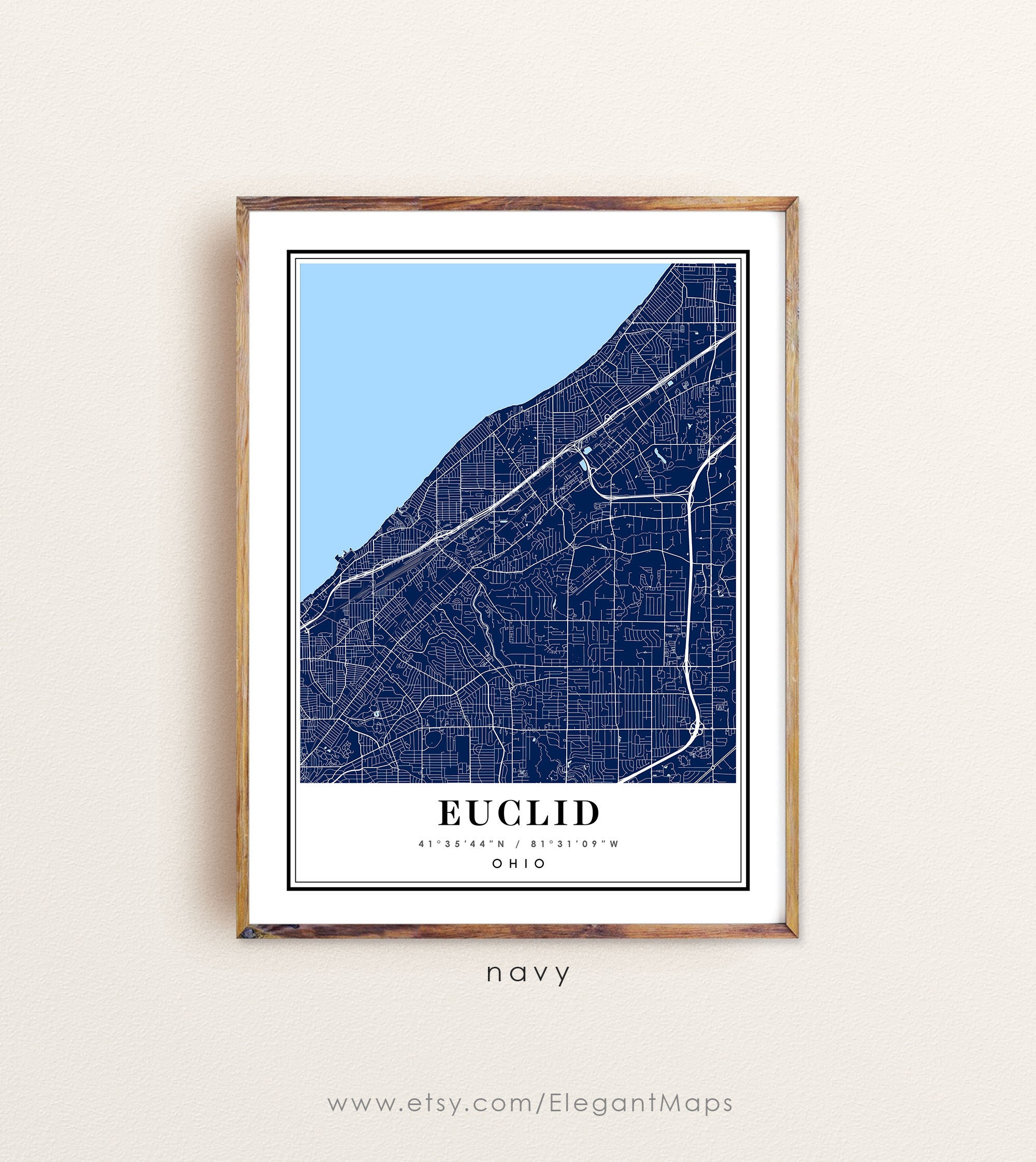 Euclid Ohio Map Euclid OH Map Euclid City Map Euclid Print - Etsy