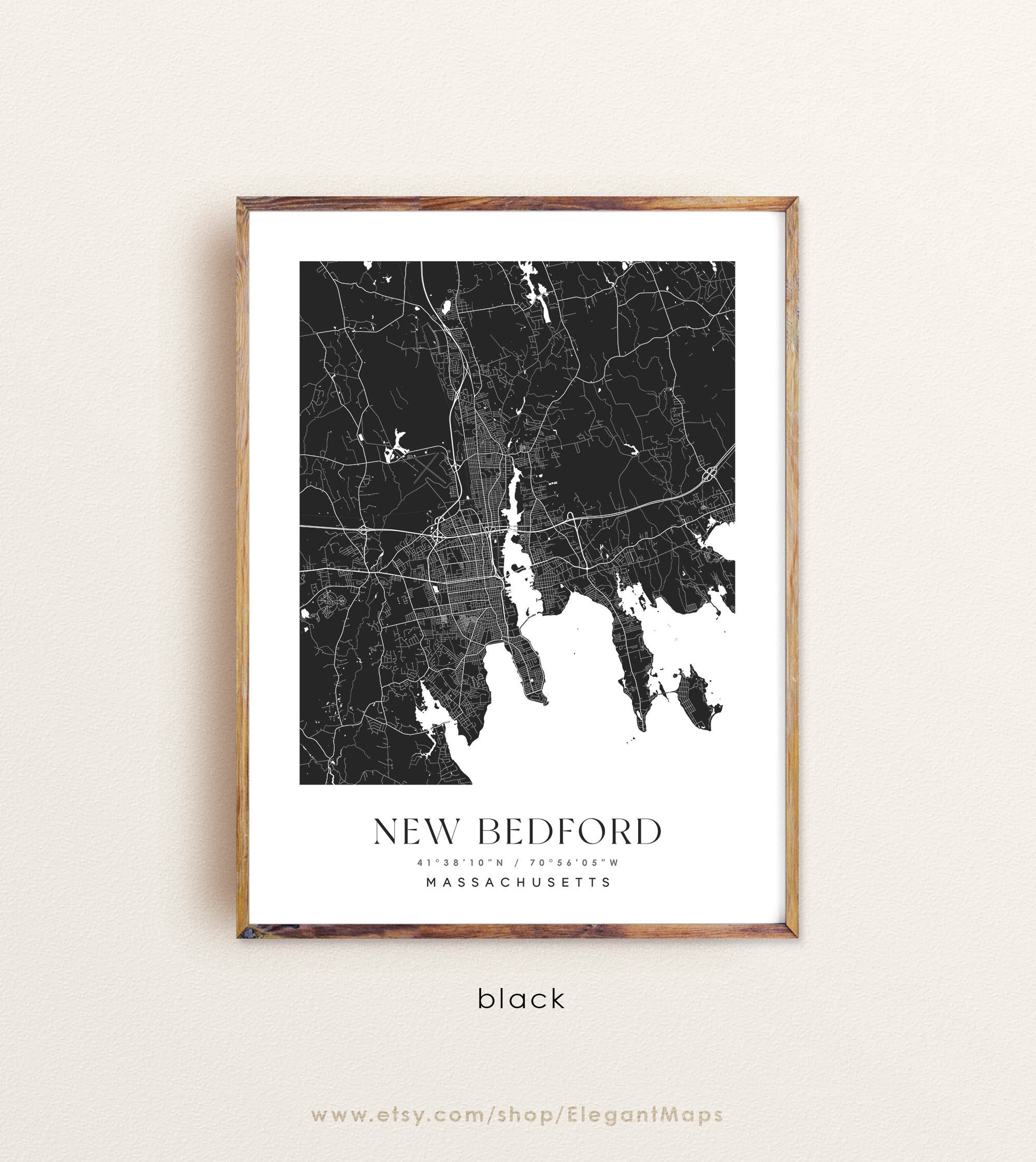 New Bedford Massachusetts Map New Bedford MA Map New Bedford - Etsy UK