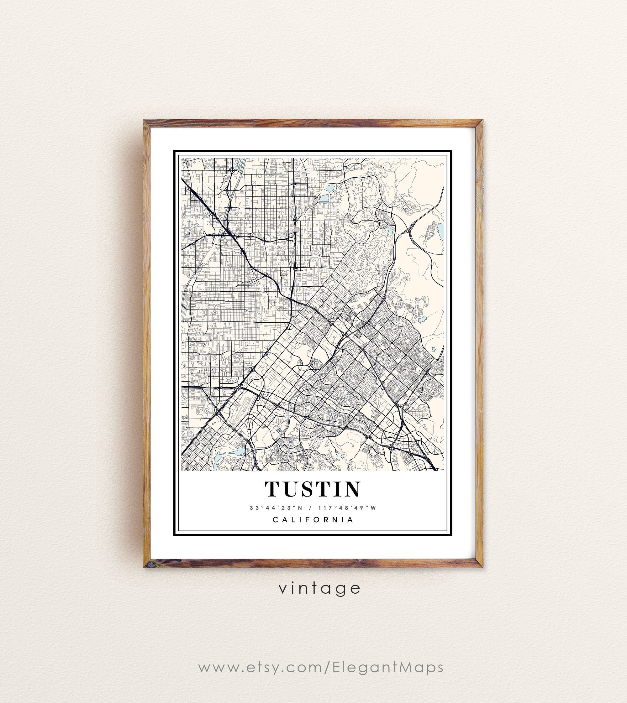 Tustin California Map Tustin CA Map Tustin City Map Tustin | Etsy
