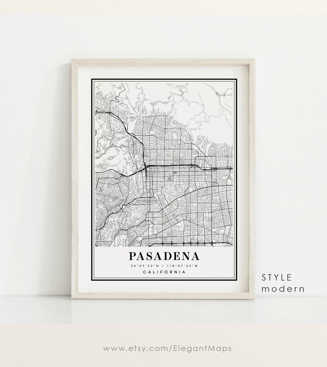 Pasadena California Map, Pasadena CA Map, Pasadena City Map, Pasadena ...