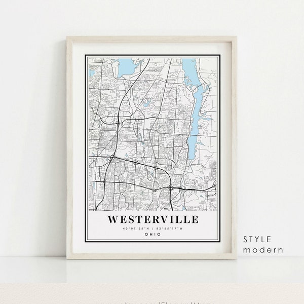 Svg Map of Westerville - Etsy