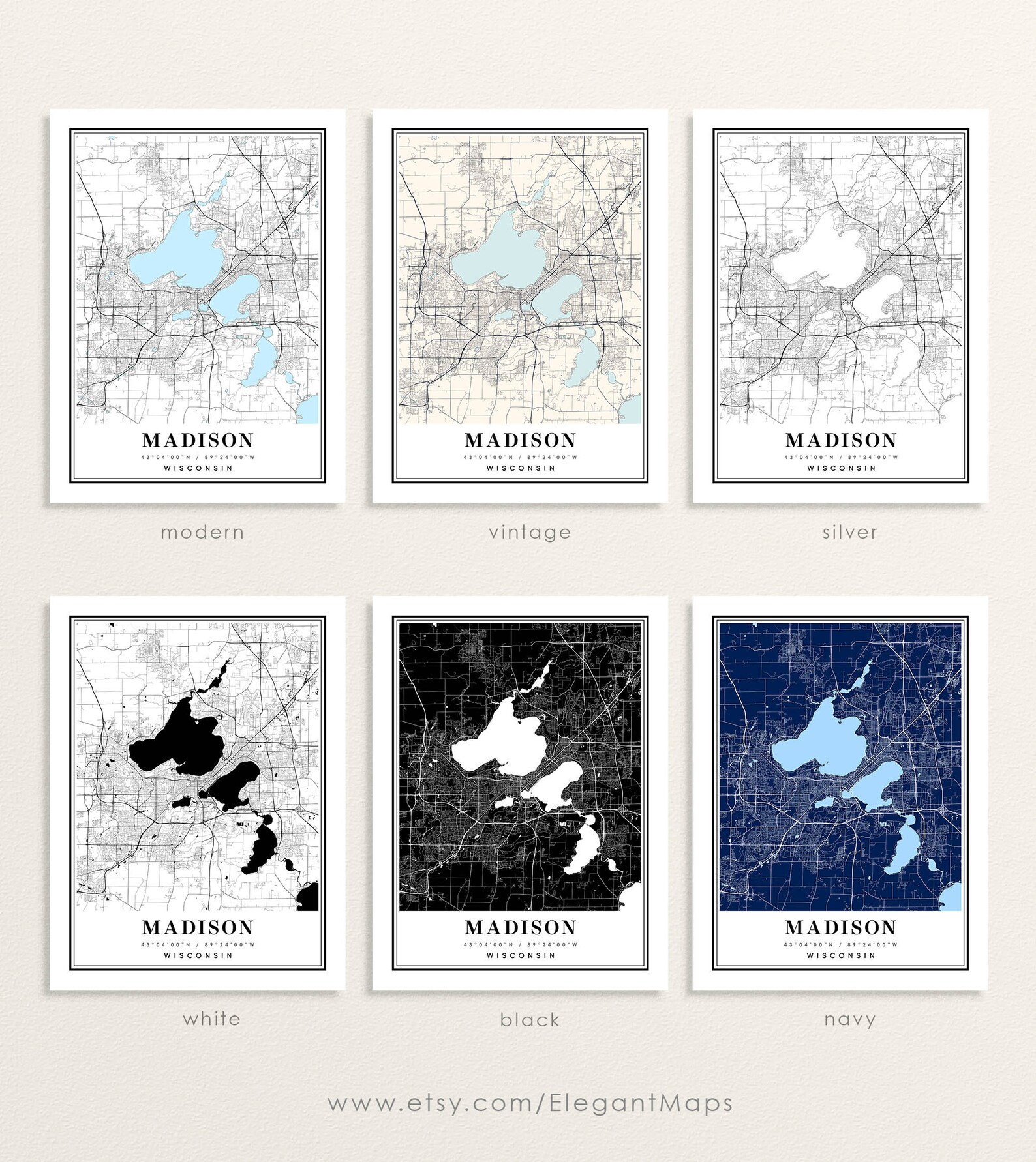 Madison Wisconsin Map Madison WI Map Madison City Map | Etsy