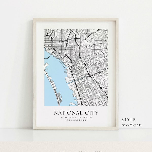California Map of Cities - Etsy