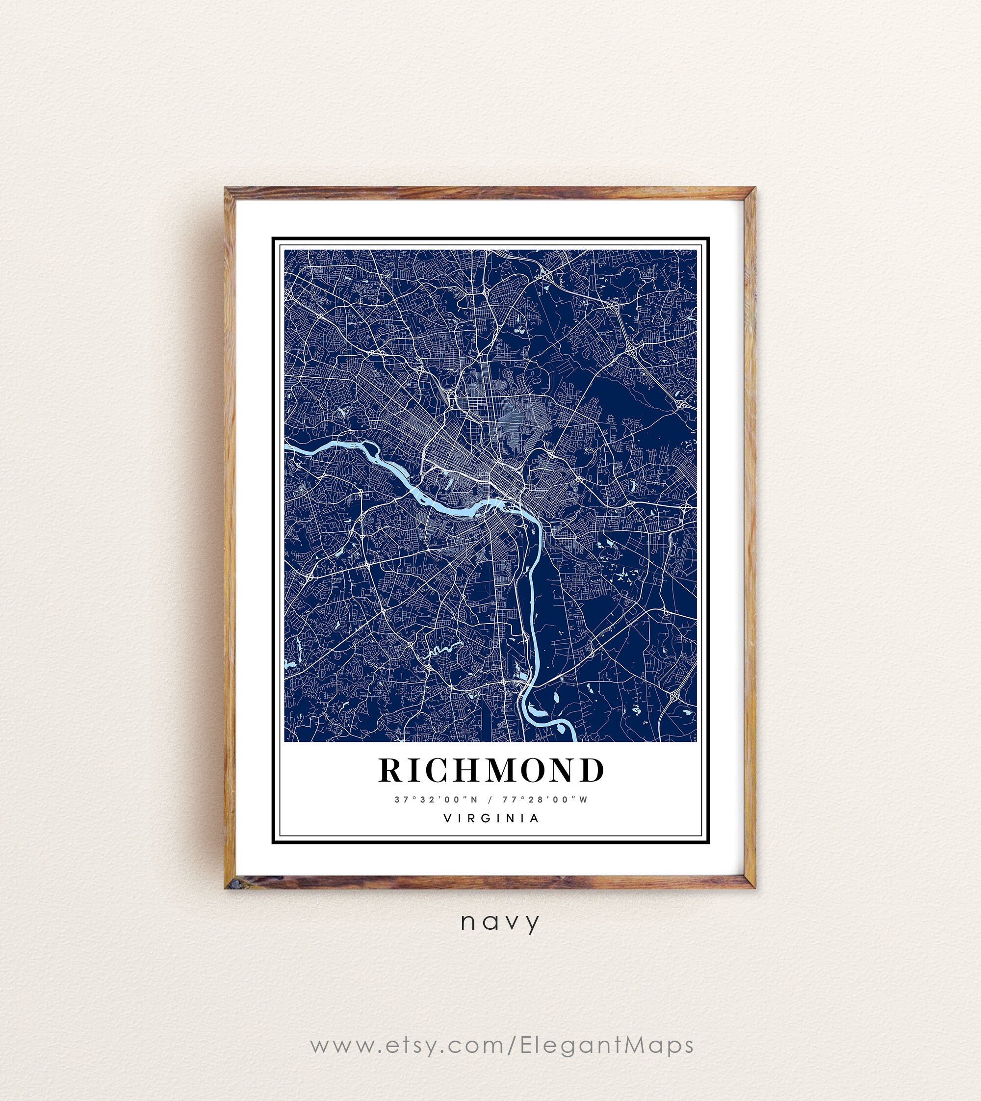 Richmond Virginia Map Richmond VA Map Richmond City Map - Etsy