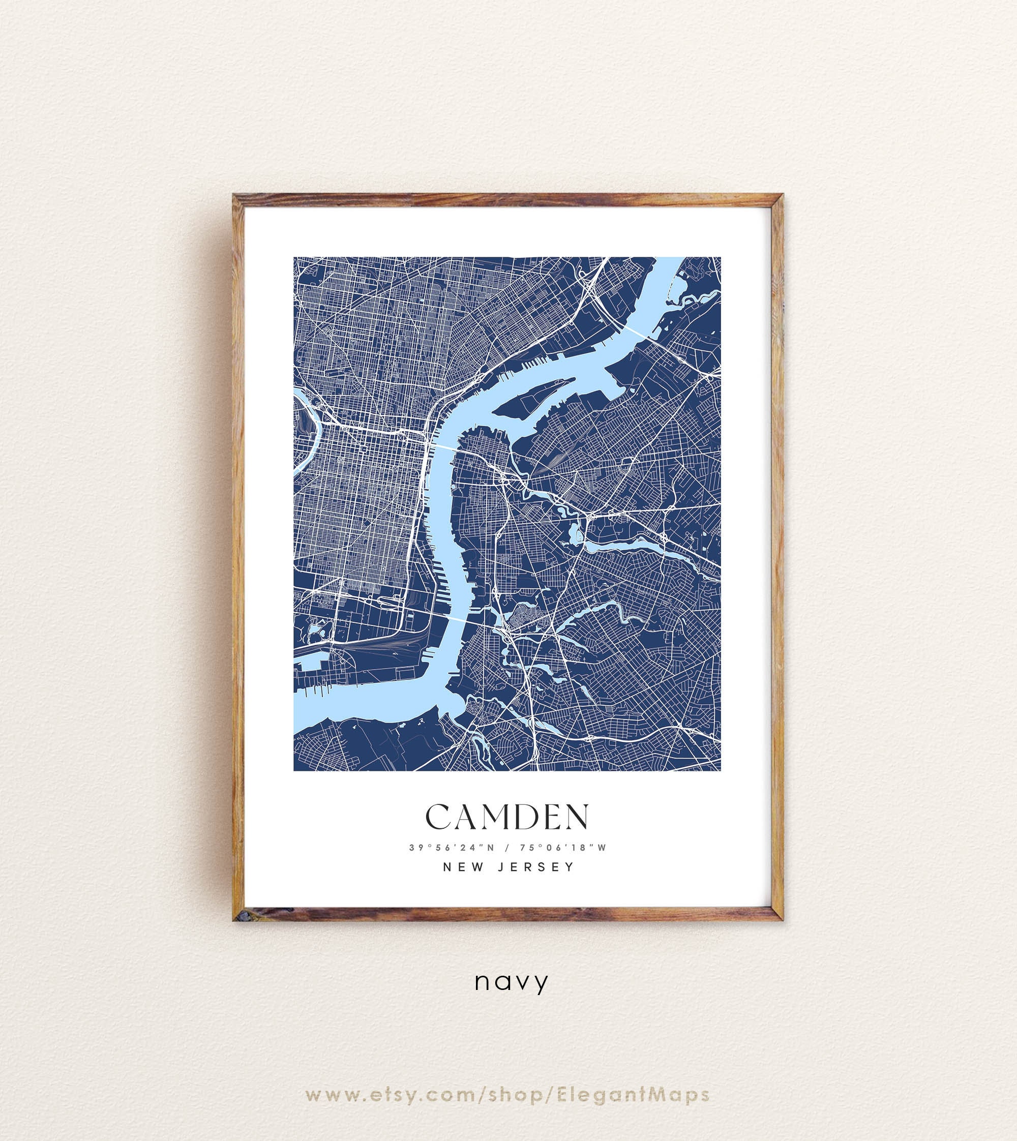 Camden New Jersey Map Camden NJ Map Camden City Print - Etsy