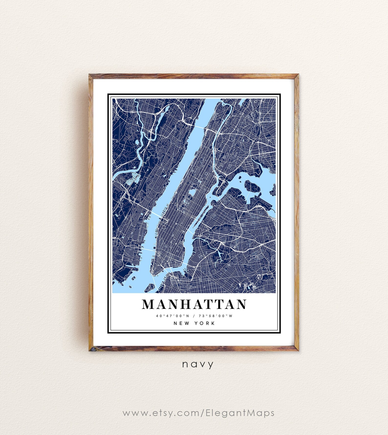 Manhattan New York Map Manhattan NY Map Manhattan City Map - Etsy