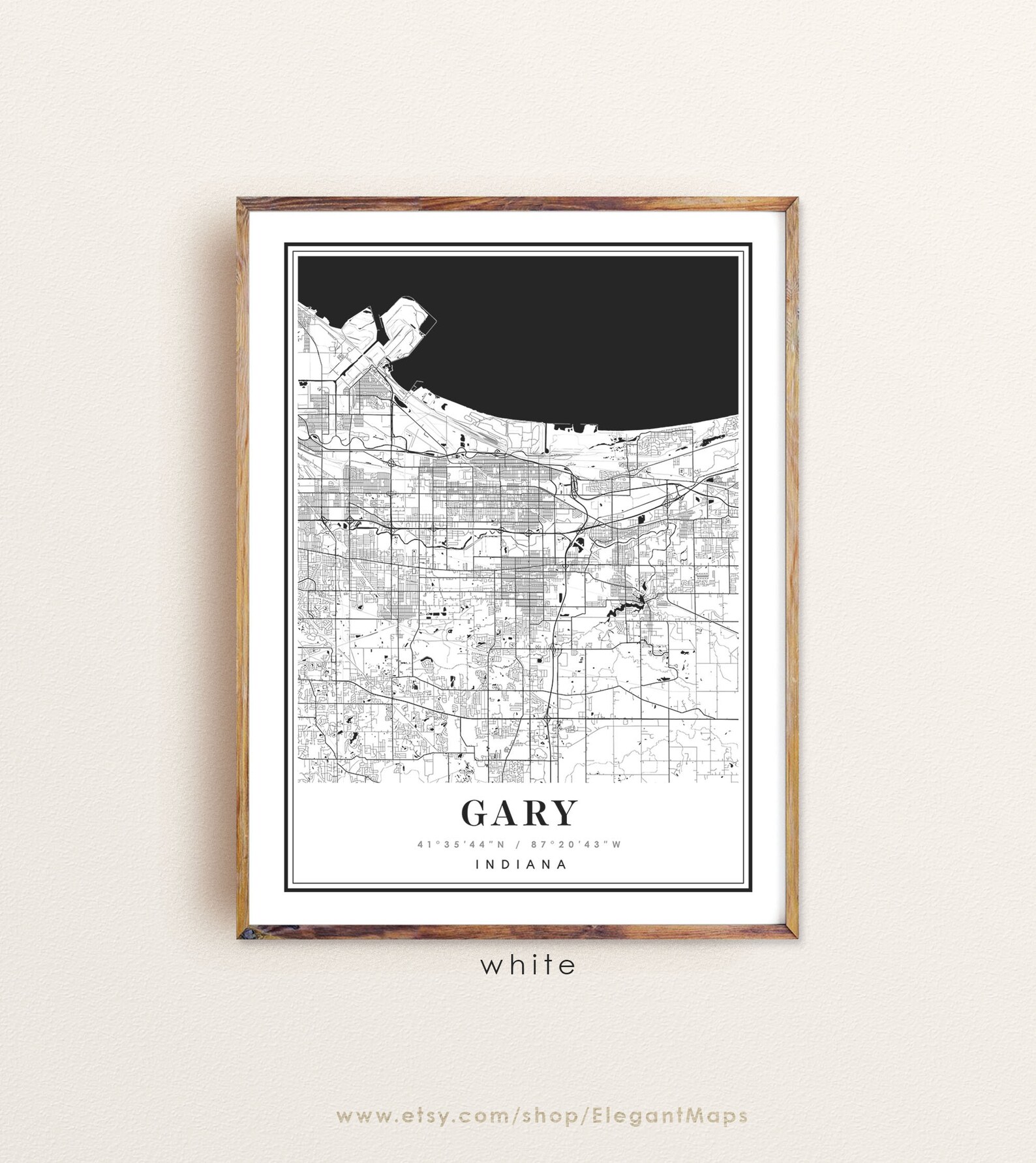 Gary Indiana carte Gary IN carte Gary city map Gary print | Etsy