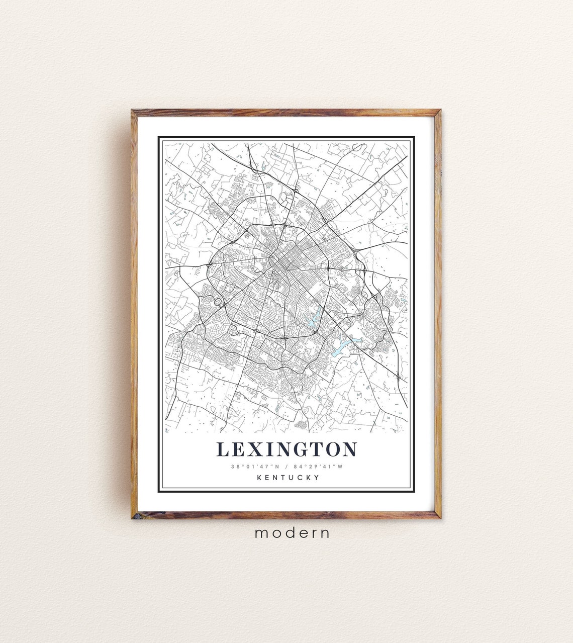 Lexington Kentucky Map Lexington KY Map Lexington City Map | Etsy