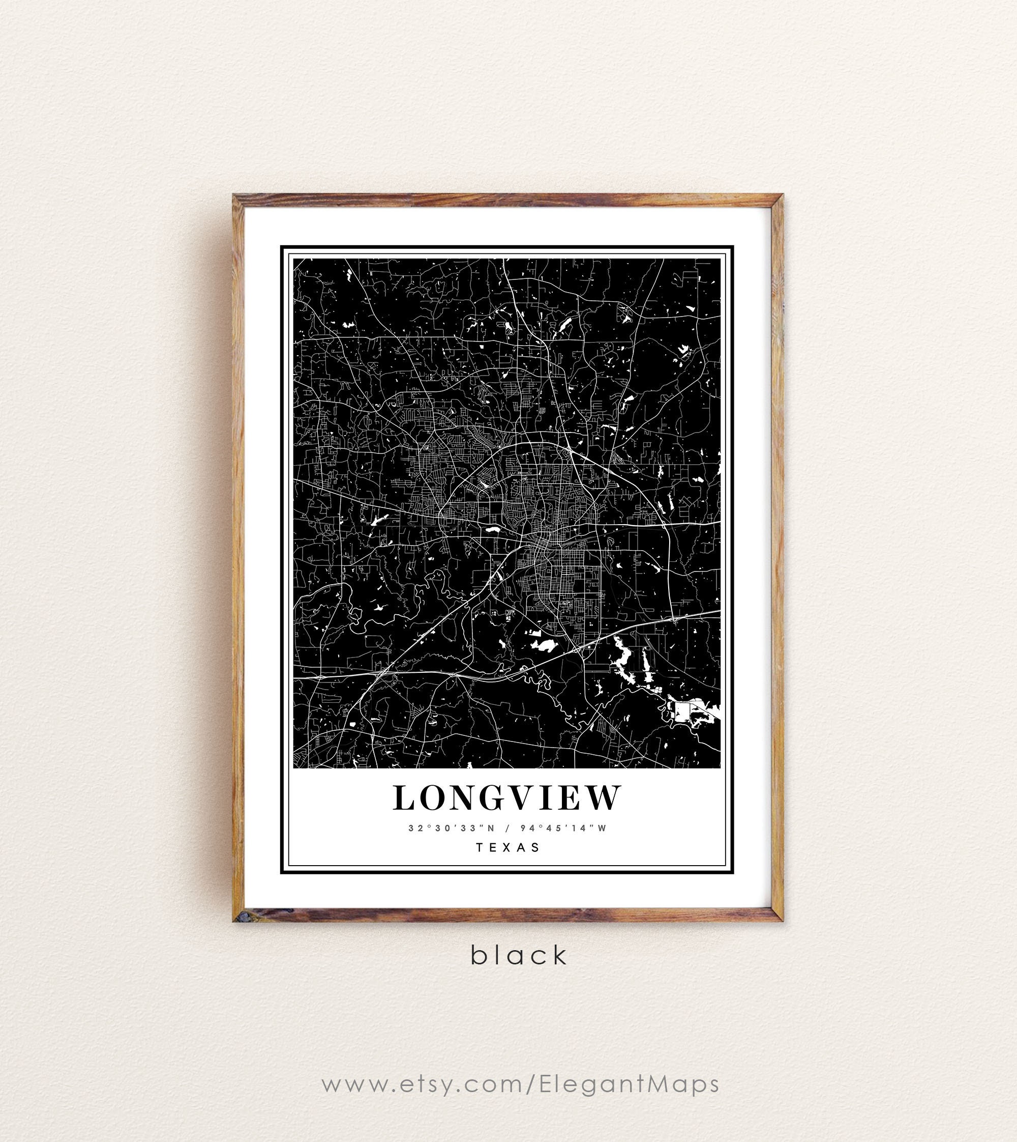 Longview Texas Map Longview TX Map Longview City Map | Etsy
