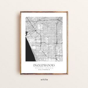 Inglewood California Map, Inglewood CA Map, Inglewood City Print ...